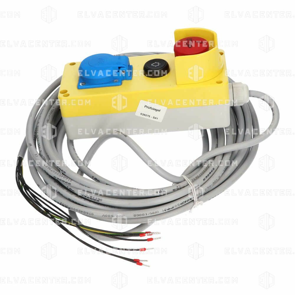 018007 - Pit control box Stop-PPC, light, socket F+B, 10m - Shop Elvacenter