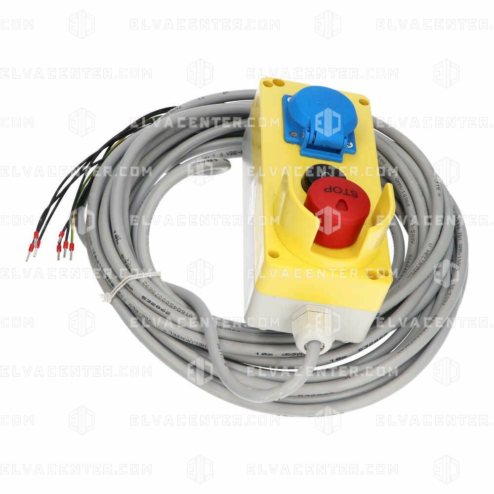 018007 - Pit control box Stop-PPC, light, socket F+B, 10m - Shop Elvacenter
