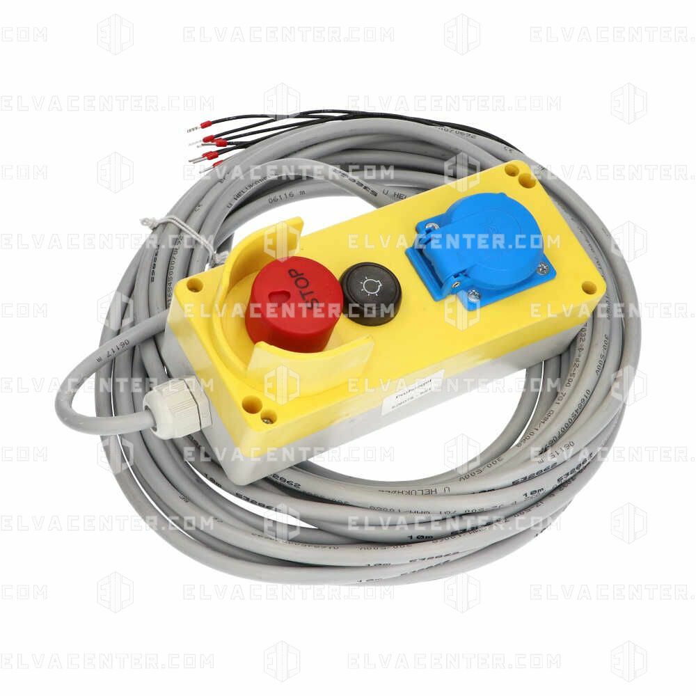 018007 - Pit control box Stop-PPC, light, socket F+B, 10m - Shop Elvacenter