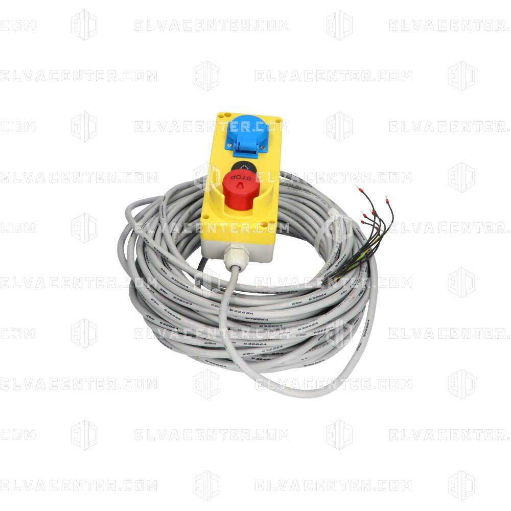 018009 - Pit control box Stop-PPC, light, socket F+B, 28m - Shop Elvacenter