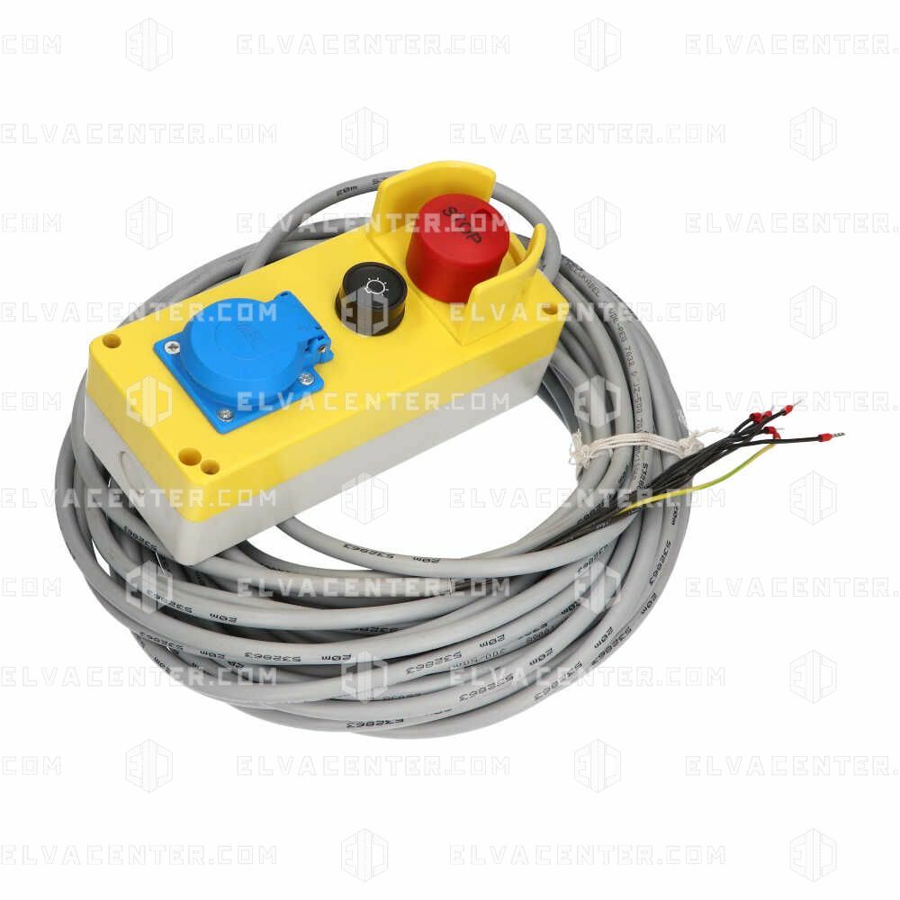 018008 - Pit control box Stop-PPC, light, socket F+B, 20m - Shop Elvacenter