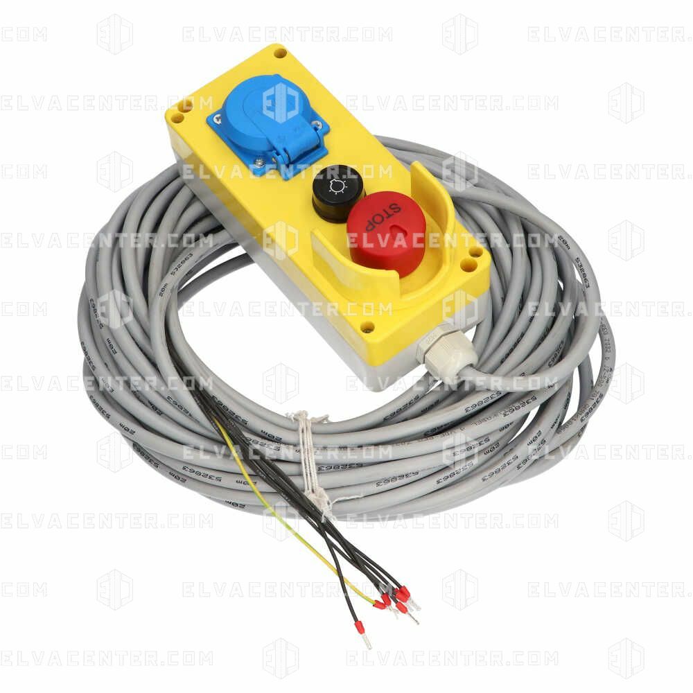 018008 - Pit control box Stop-PPC, light, socket F+B, 20m - Shop Elvacenter