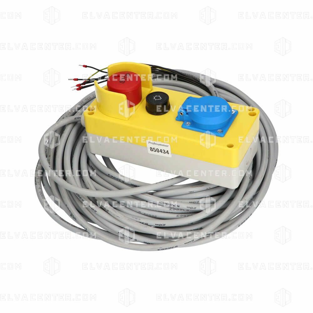 018008 - Pit control box Stop-PPC, light, socket F+B, 20m - Shop Elvacenter