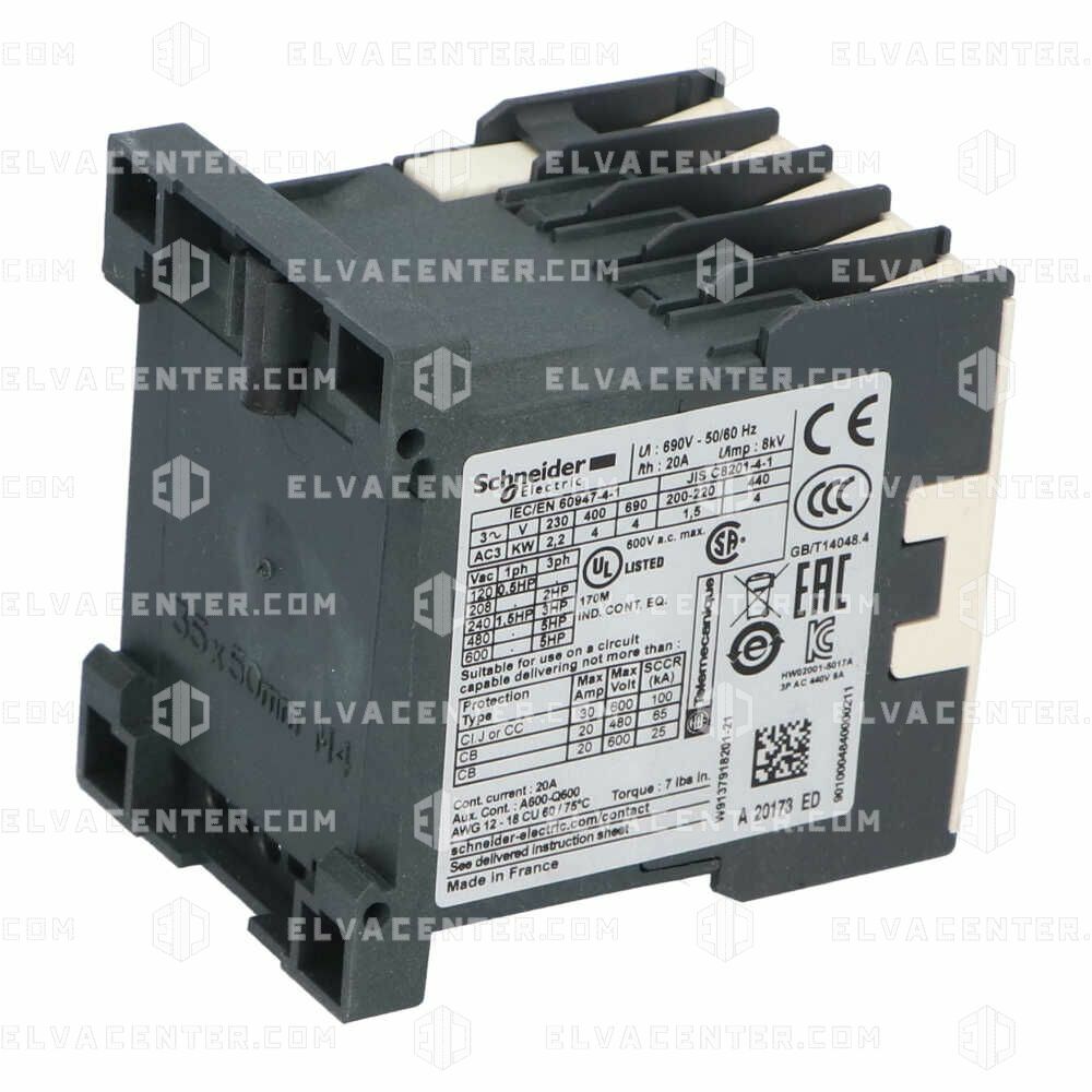 Schneider, Contactor 9A 48Vcc - LP1K0901ED - Shop Elvacenter