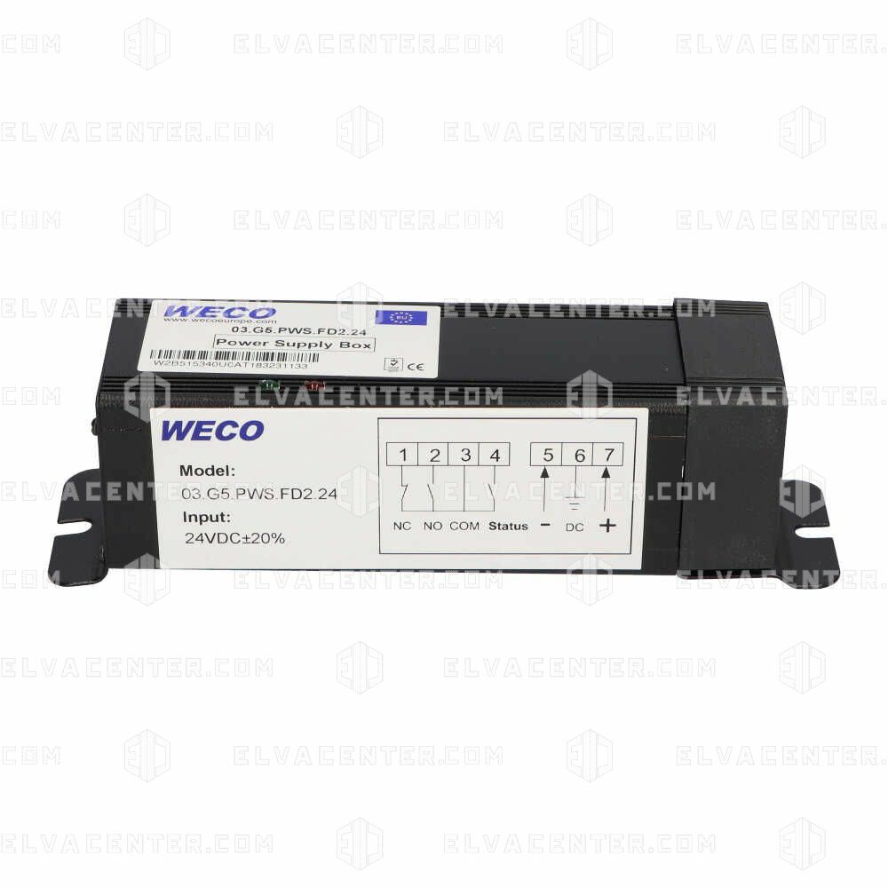 Weco, power supply 24 Vdc EN81-20 - equipped with plug-in connectors ...