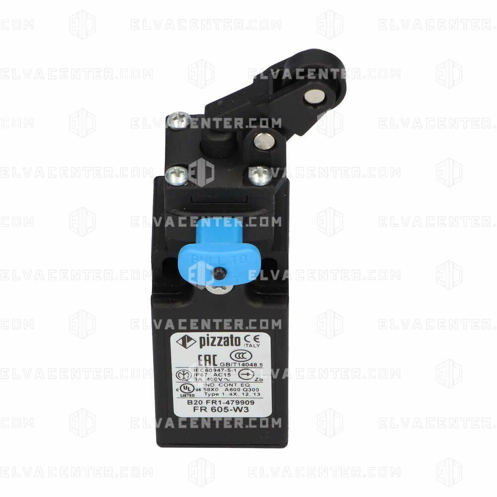 Pizzato, Limit switch, manual reset, 1NO + 1NC, roller Ø 14mm - FR605 ...