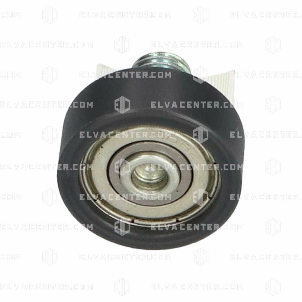 Compact, car and platform: eccentric roller - D.26 mm - axle L.13 mm - steel - rubber coating ...