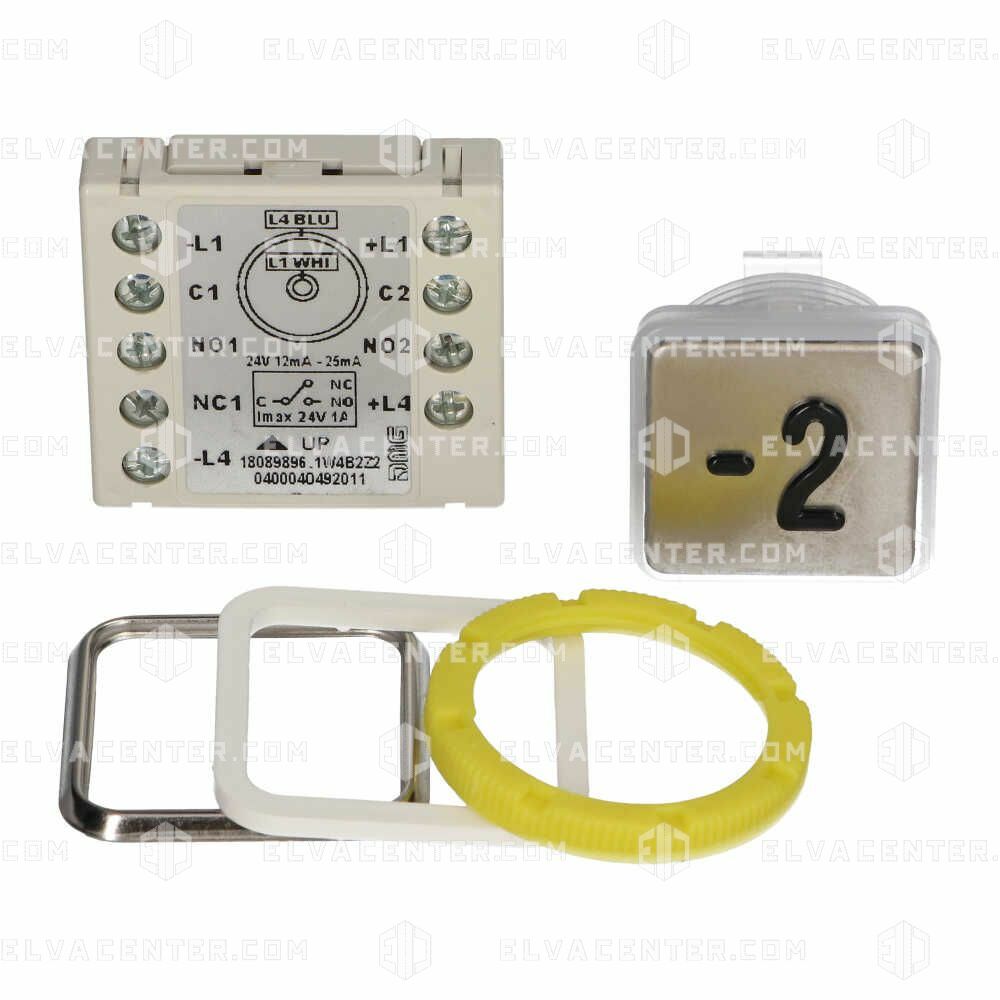 DMG, push button "-2" Dual light - square - white/blue - 2 mini-micro switches - Shop Elvacenter