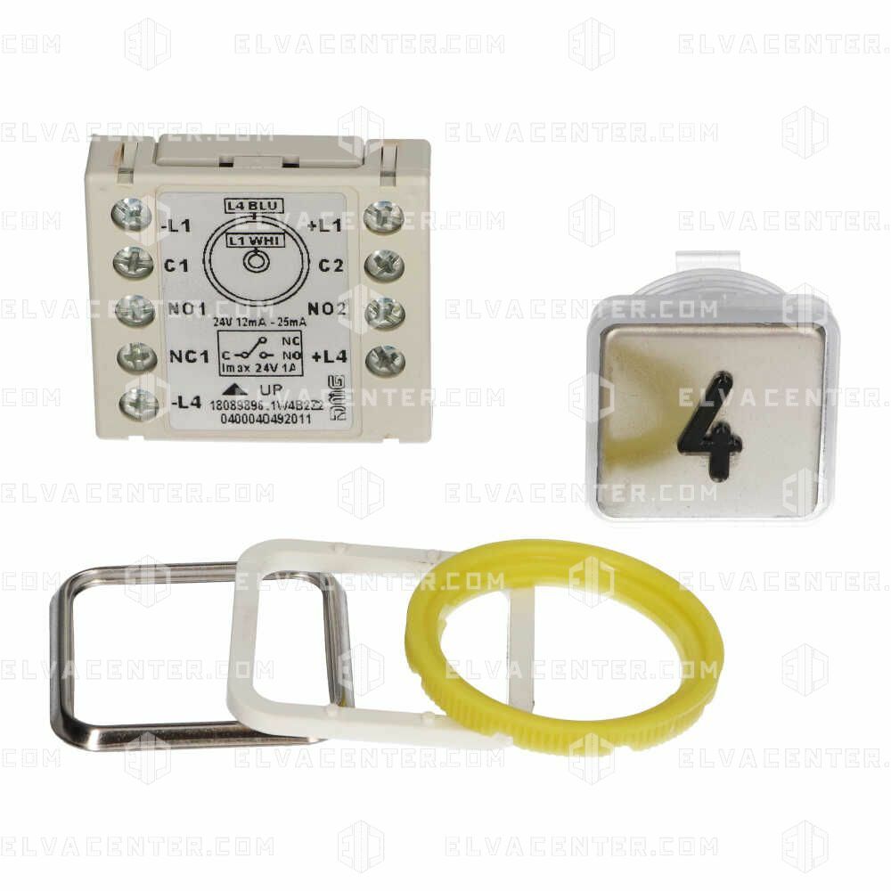 DMG, push button "4" Dual light - square - white/blue - 2 mini-micro ...