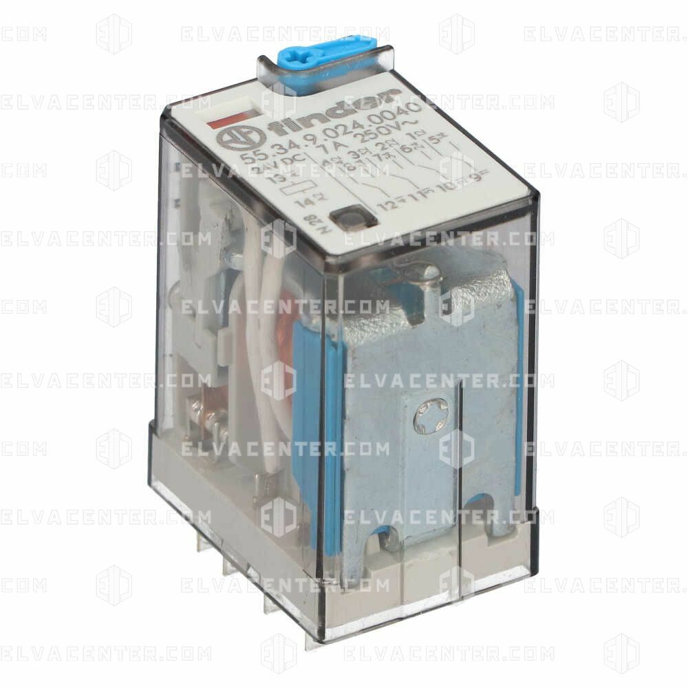 Finder, Relay - 14-pin (4 switching contacts) - coil 24 Vdc - plug-in ...