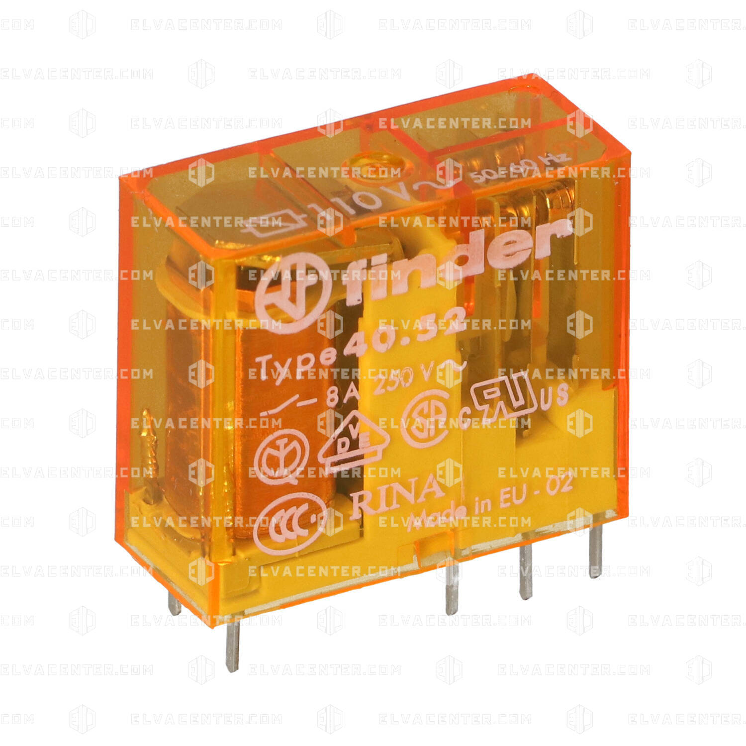 Finder MINI relay 110VAC PRINT PLUG-IN - 2 NO/NC - 8A - Shop Elvacenter