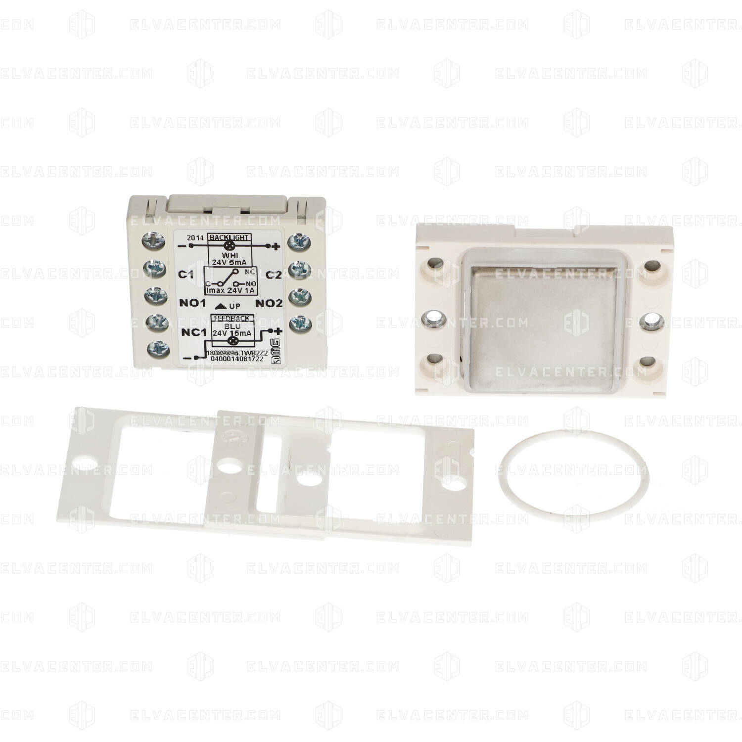 DMG, push button "Blank" Dardo flush - square - white/blue 2 mini-micro ...
