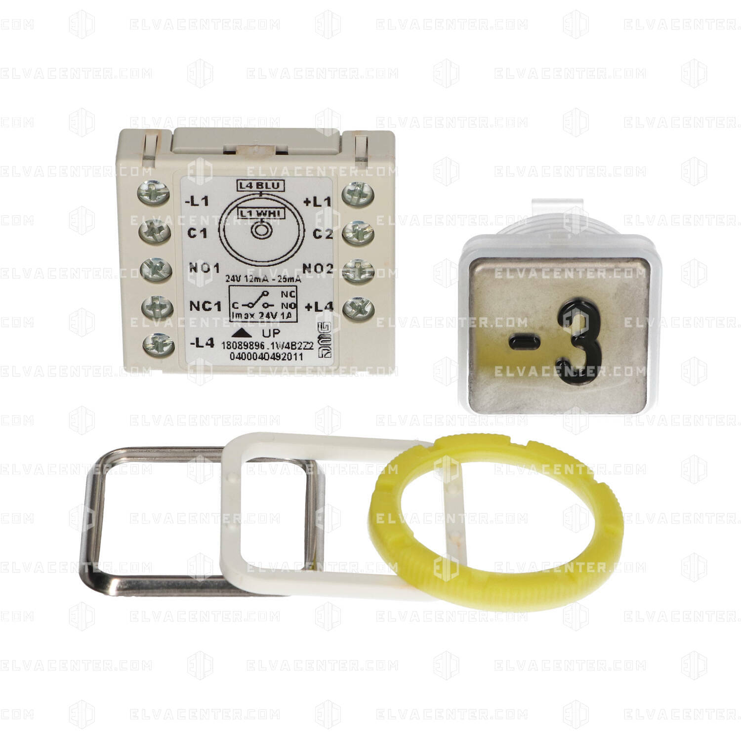 DMG, push button "-3" Dual light - square - white/blue - 2 mini-micro switches - Shop Elvacenter