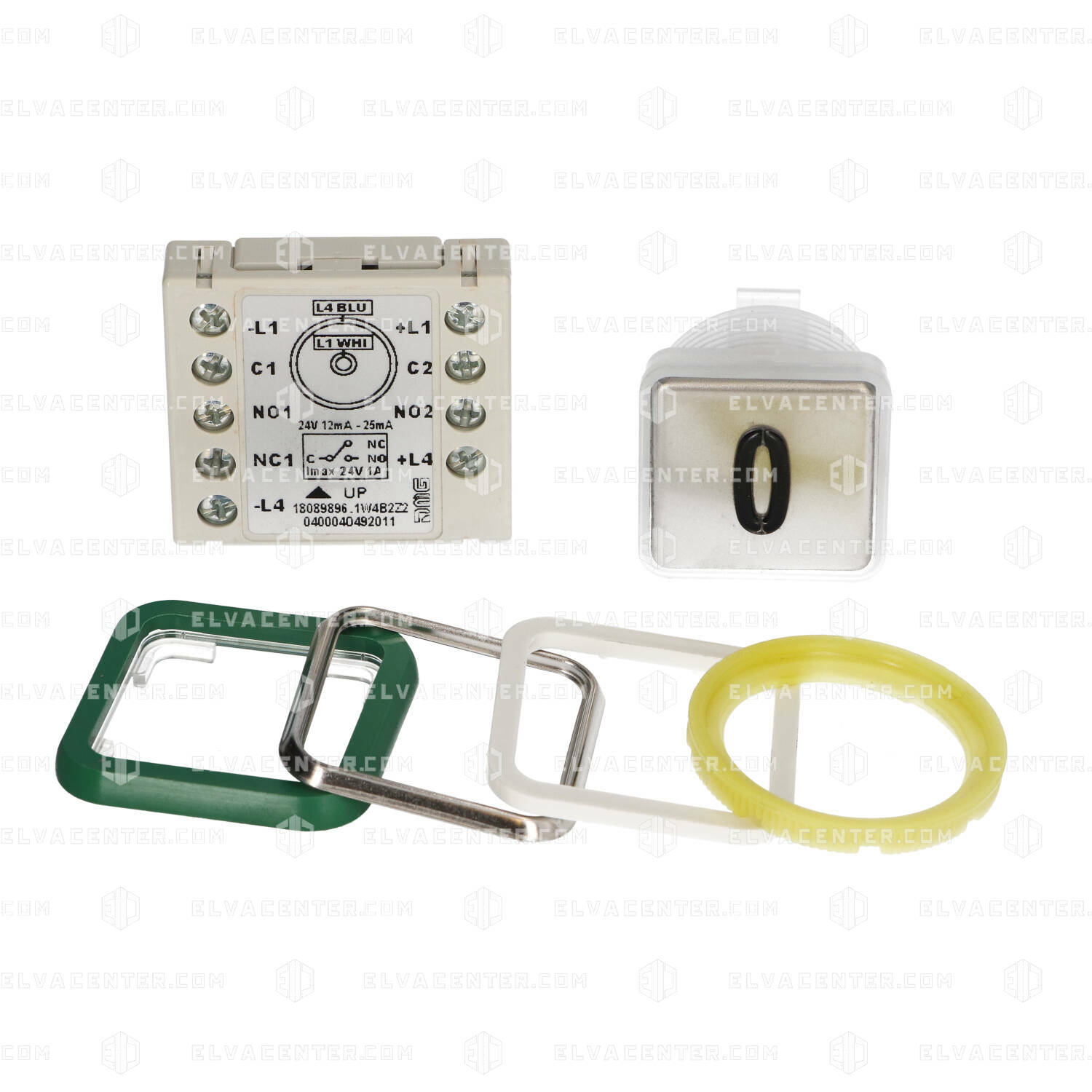 DMG, push button "0" main floor - Dual light - square - white/blue - 2 ...