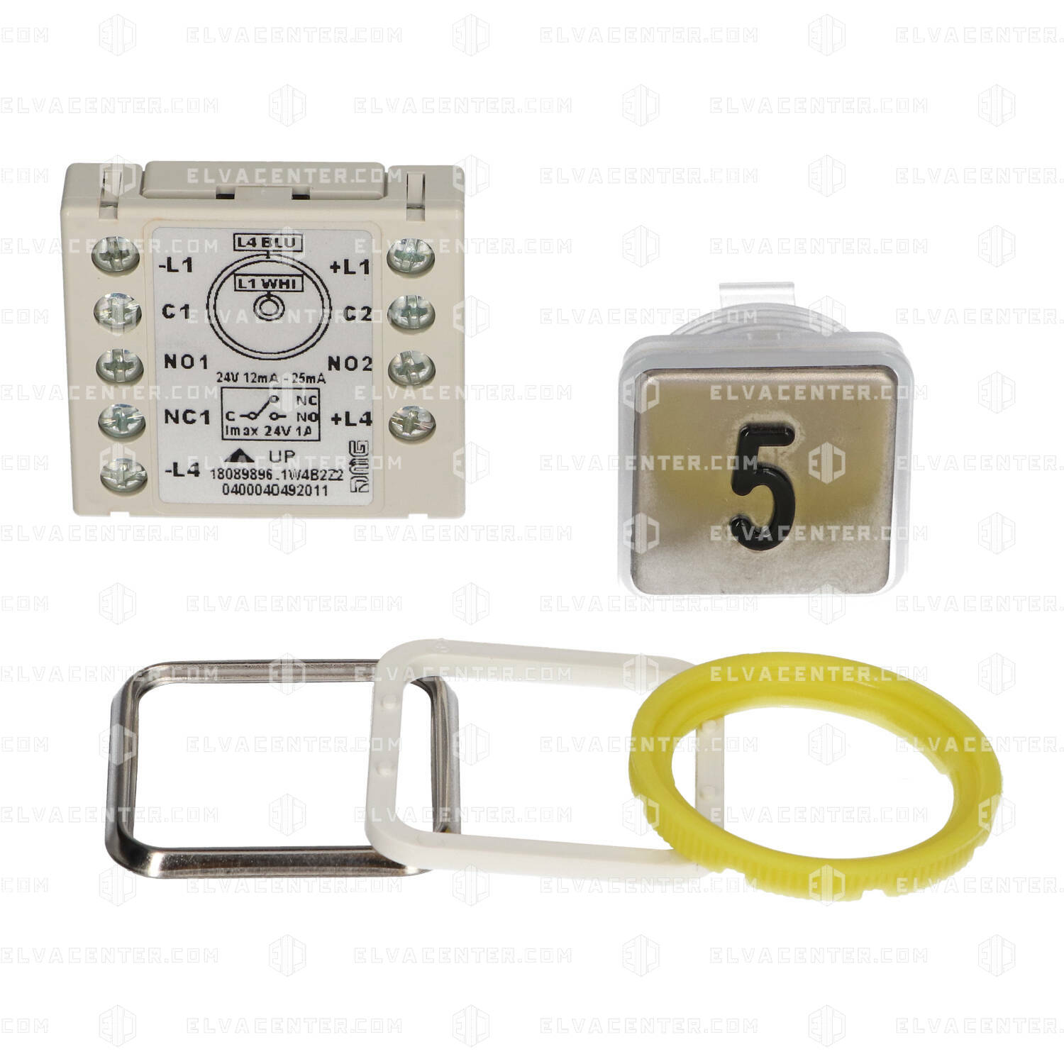 DMG, push button "5" Dual light - square - white/blue - 2 mini-micro ...