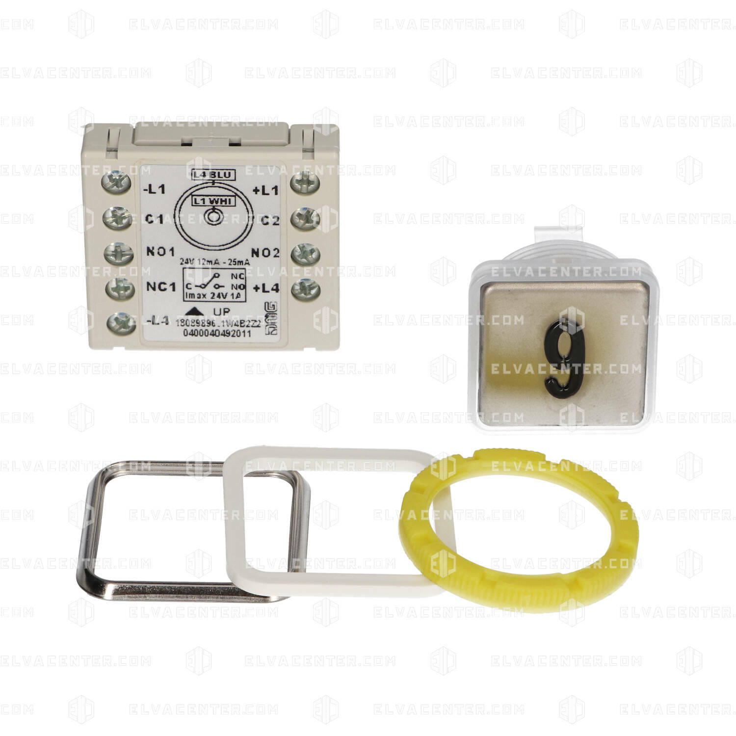 DMG, push button "9" Dual light - square - white/blue - 2 mini-micro ...