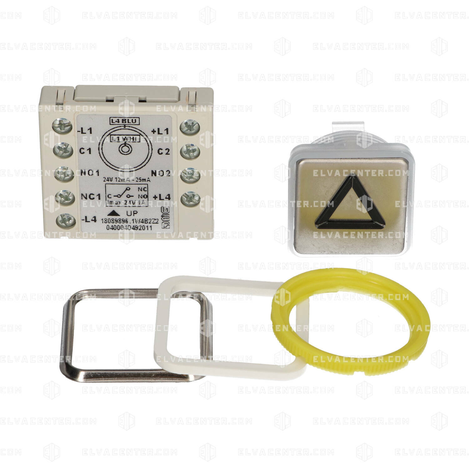 DMG, drukknop "Pijl" Dual light - vierkant - wit/blauw - 2 mini-micro ...