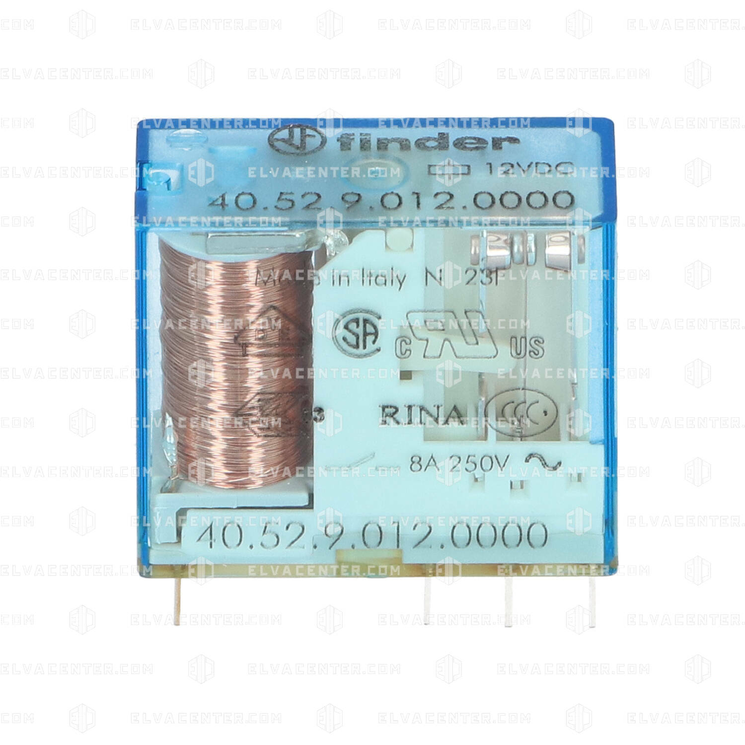 Finder, PCB plug-in relay 12Vdc - 2 switch contacts - Shop Elvacenter