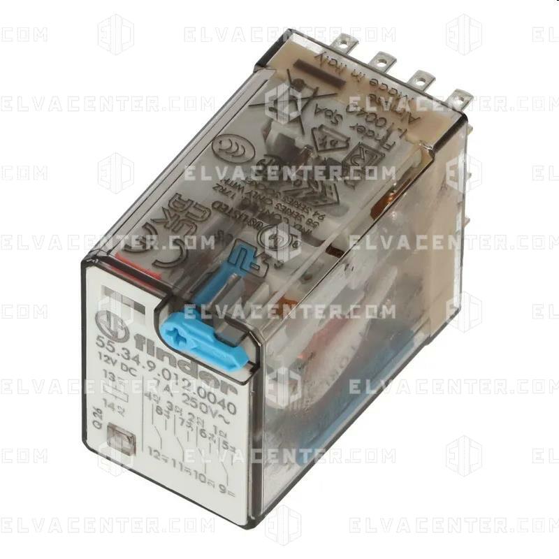 FINDER, Plug-in relay for socket mounting - 4 changeovers - 7 A 12 Vdc ...