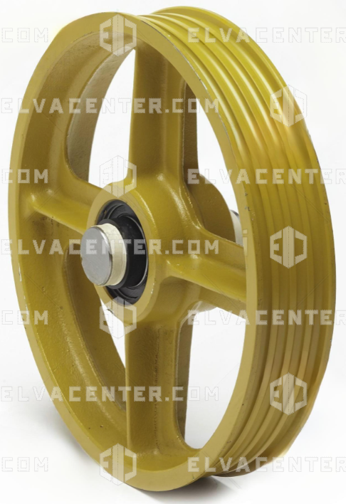 Reversing wheel for hydraulic plunger - diameter 360 for 3 cables d.9mm - with shaft d.50 mm ...