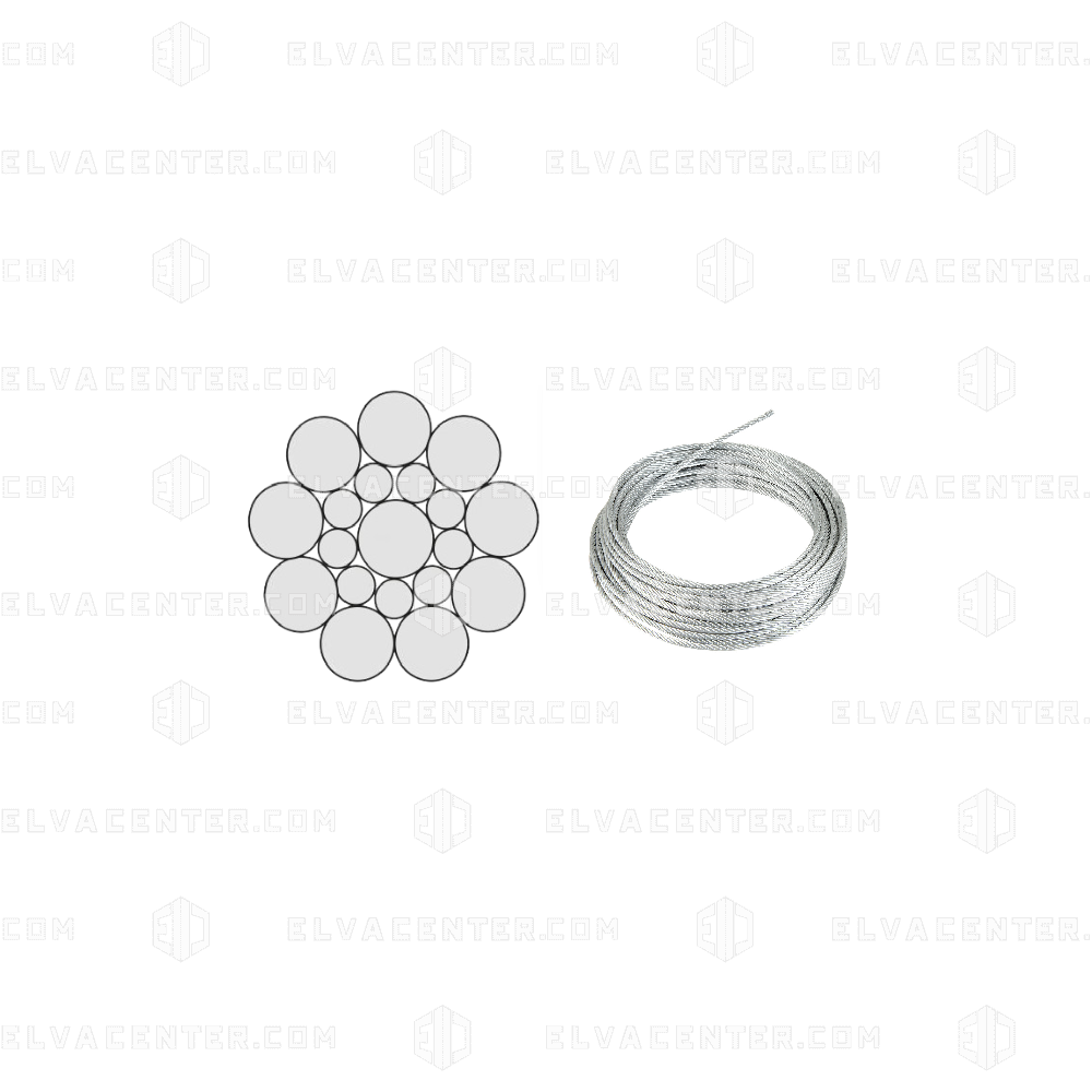 Counterweight guide: cable D.8 - 19 wires - galvanized - TG guide ...